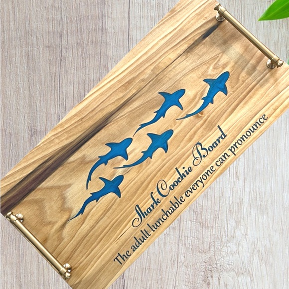 Kitchen | Shark Coochie Board Wood And Resin Handmade Charcuterie Board ...